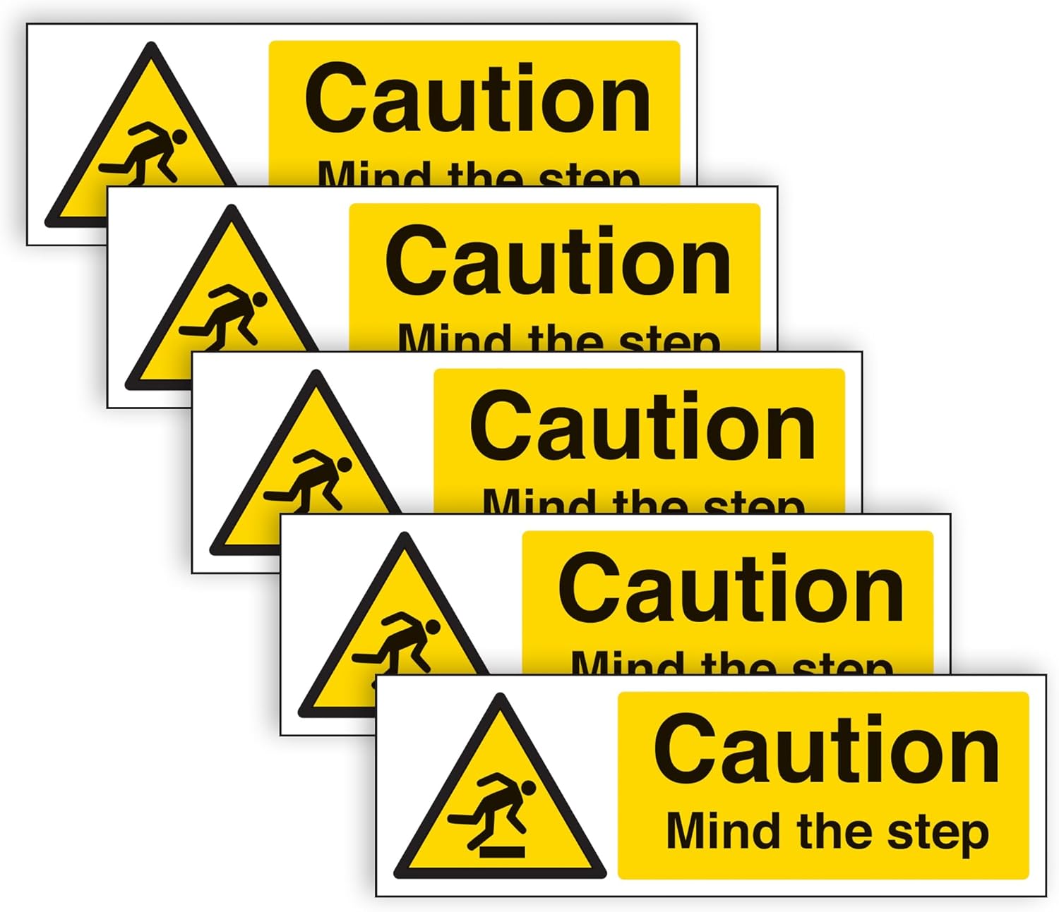 V Safety CAUTION MIND THE STEP Safety Sign - Highly Visible and Durable ...