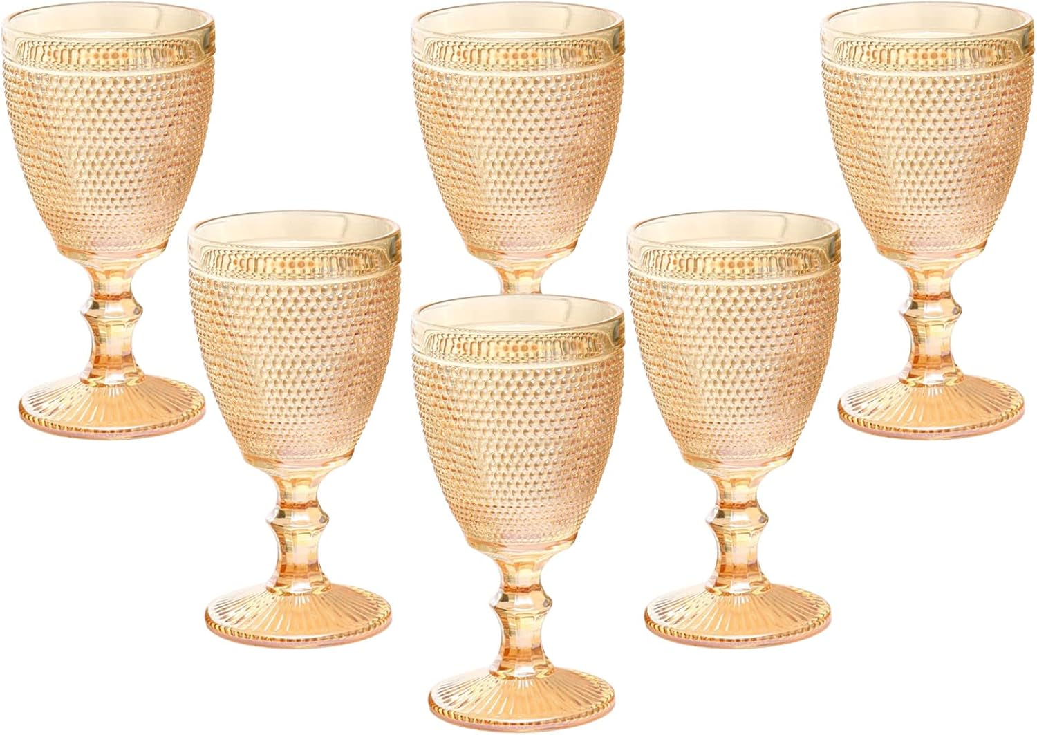 Amazon.com | Vintage Wine Glasses Set of 6, 10 Ounce Colored Glass ...