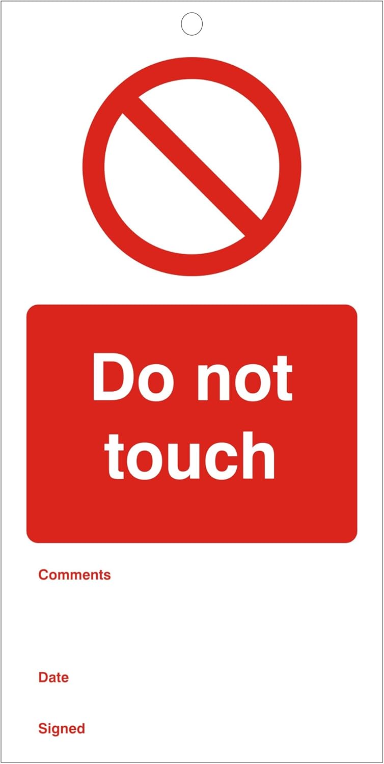 Do Not Touch Maintenance Tag 75mm x 150mm - Pack Of 10 Complete With ...