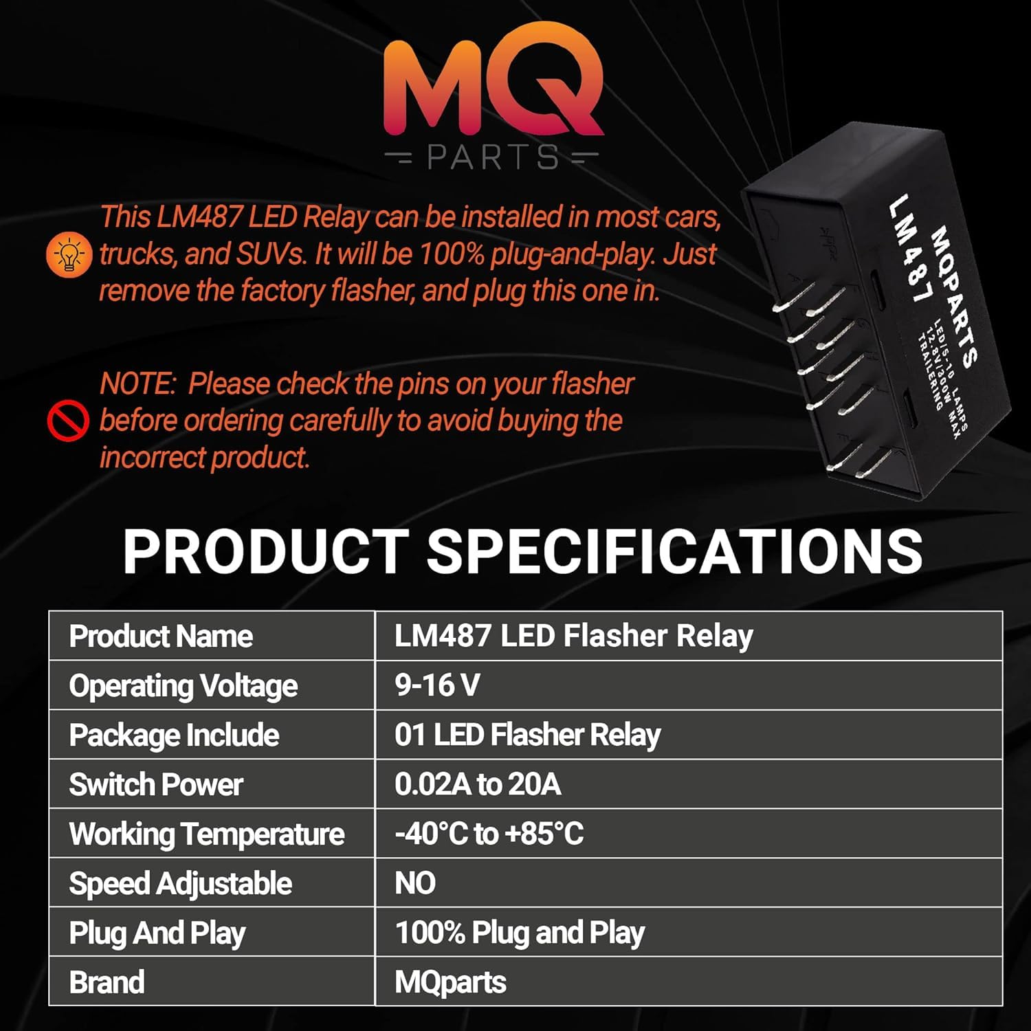 Snapklik.com : MQparts LM487 Hazard Warning LED Flasher Relay Fixes Car ...