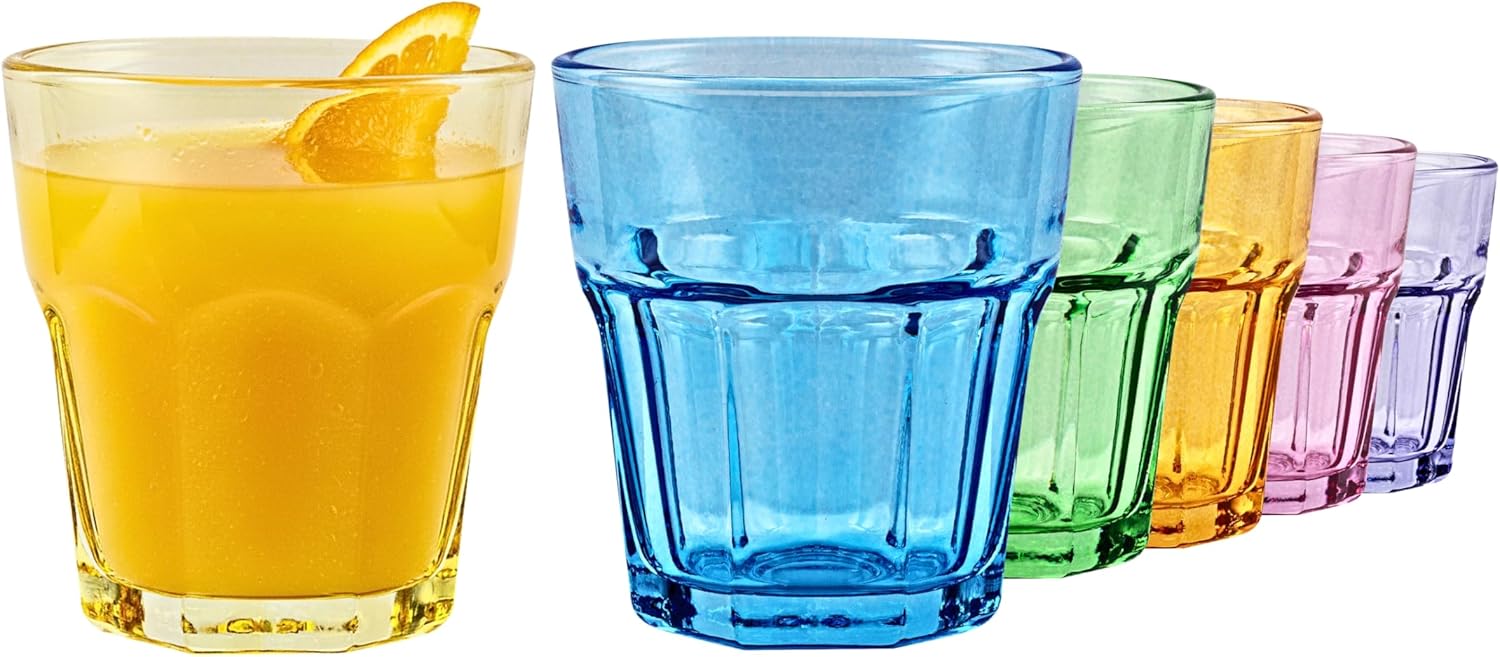 TREND FOR HOME 6 Verres Colorés 280 ml Verres à Jus et Soda Tumbler ...