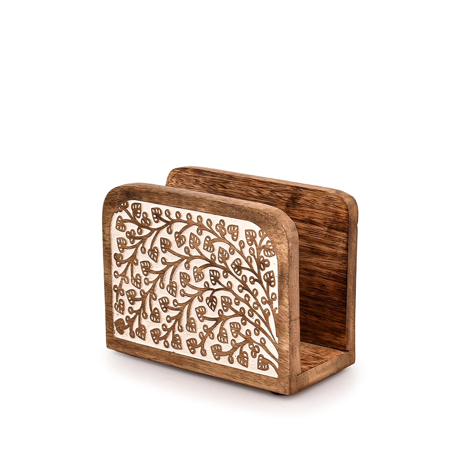 Napkin Rings Indus Lifespace Napkin Holder Iron & Acacia Wood With Iron ...