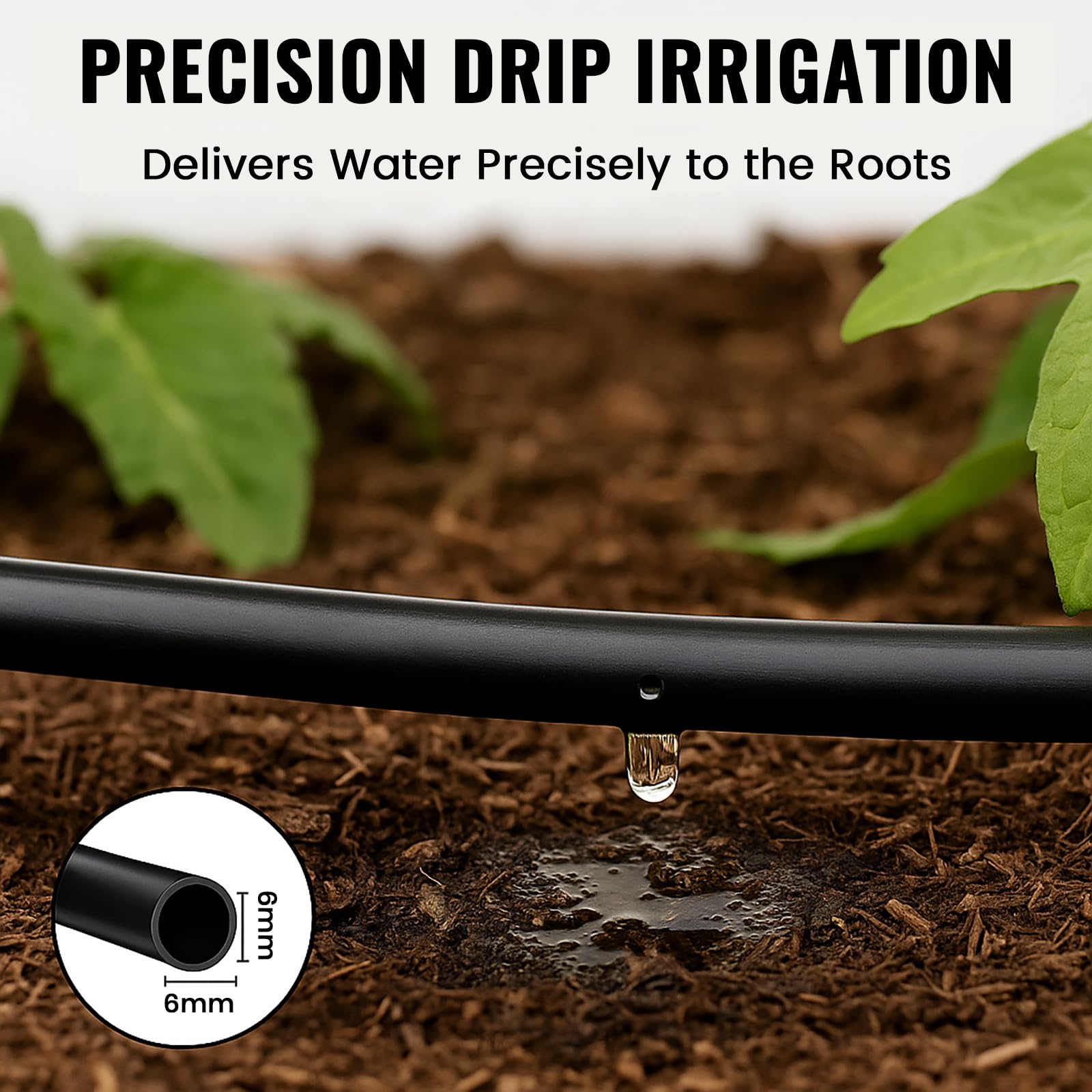 Snapklik.com : MIXC 1/4" Irrigation Dripline Tubing (100 Ft Roll)