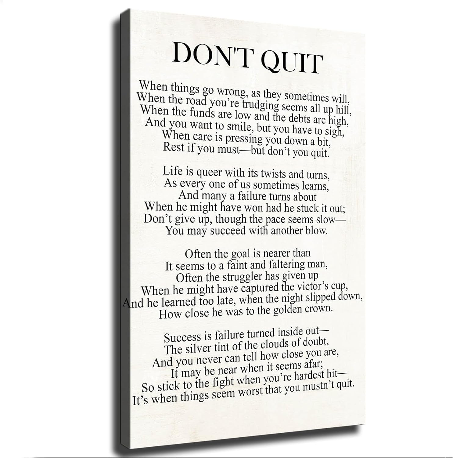 Amazon.com: Don't Give Up Poetry Inspirational Poem Text Poster Wall ...