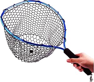 Amazon.com : Fishing Net Fly Fishing Net Soft Rubber Landing Net Trout ...