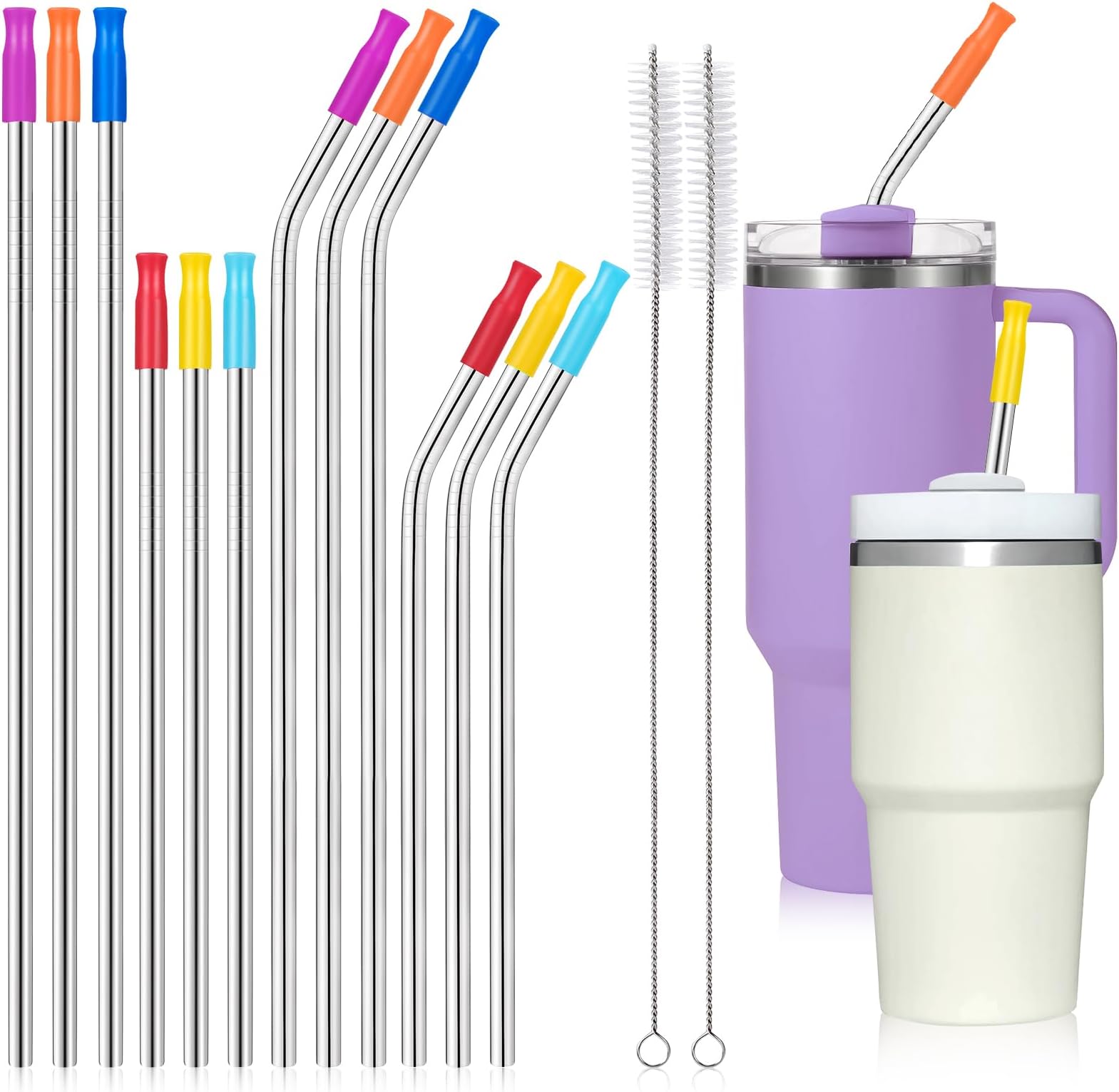 Amazon.com: [12 Pcs] Replacement Metal Straw for Stanley - Stainless ...