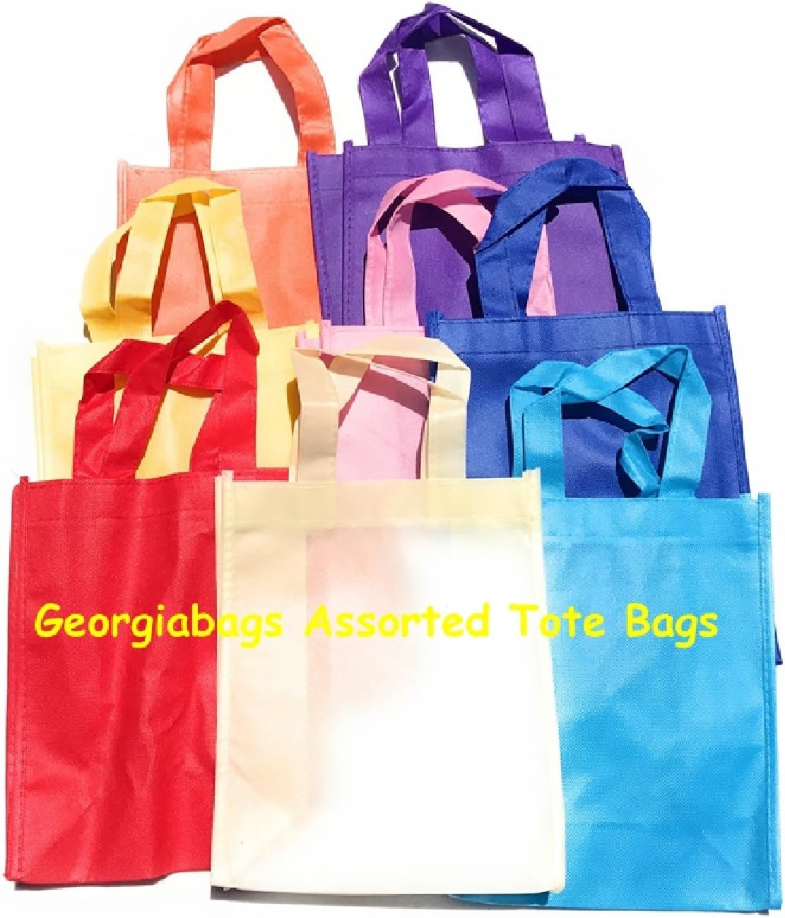 Amazon.com: 8" Assorted Bright Colors Party Favor Tote Gift Bags with ...