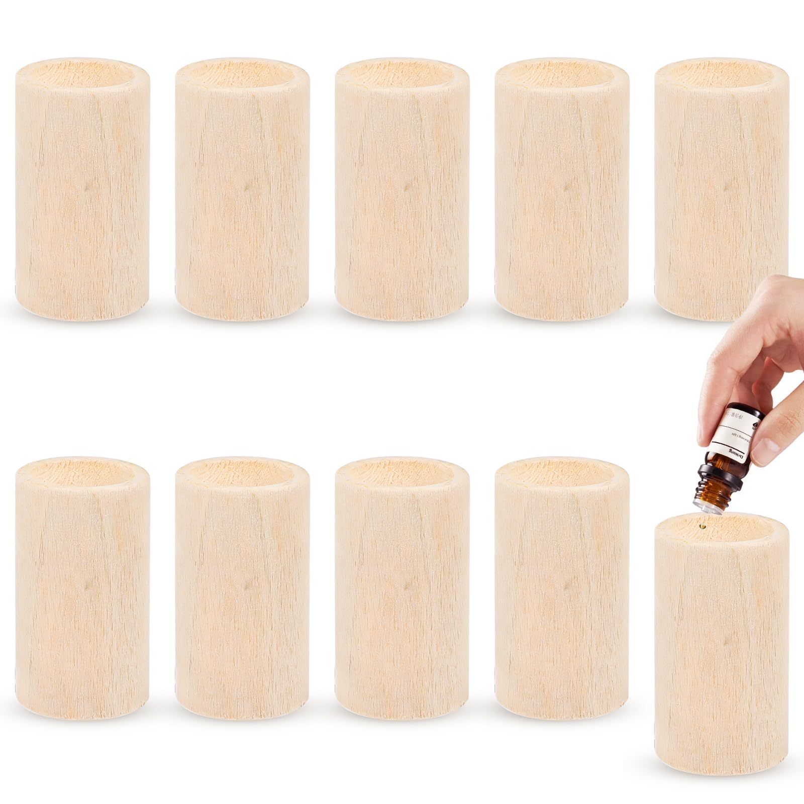 Pack of 10 Mini Wooden Diffuser for Essential Oils, Small Aroma ...