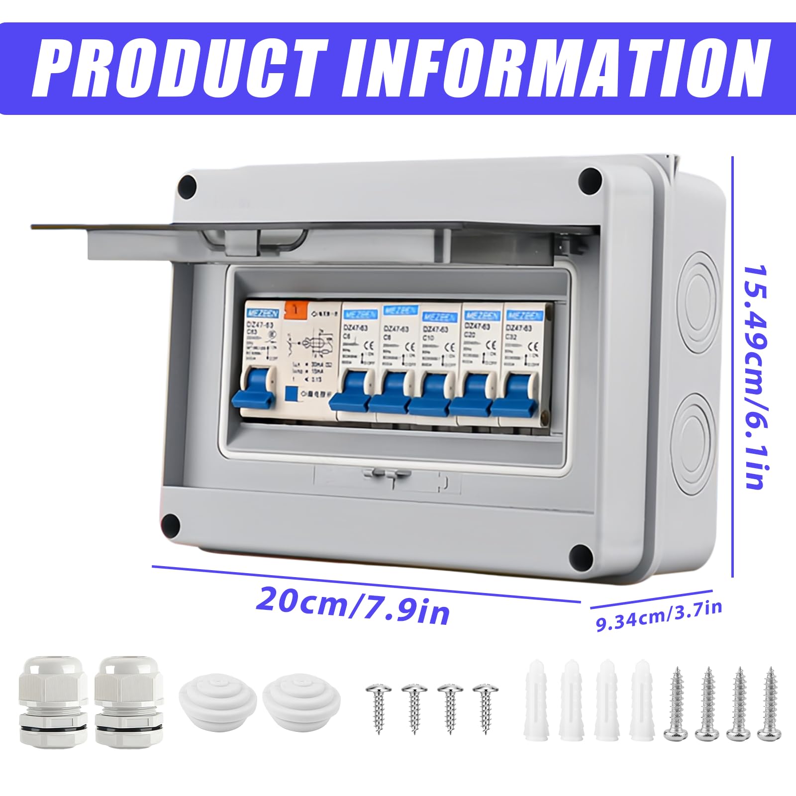 PRITOK Consumer Unit 5 Way: 5 Way Garage Consumer Unit with Assembly ...