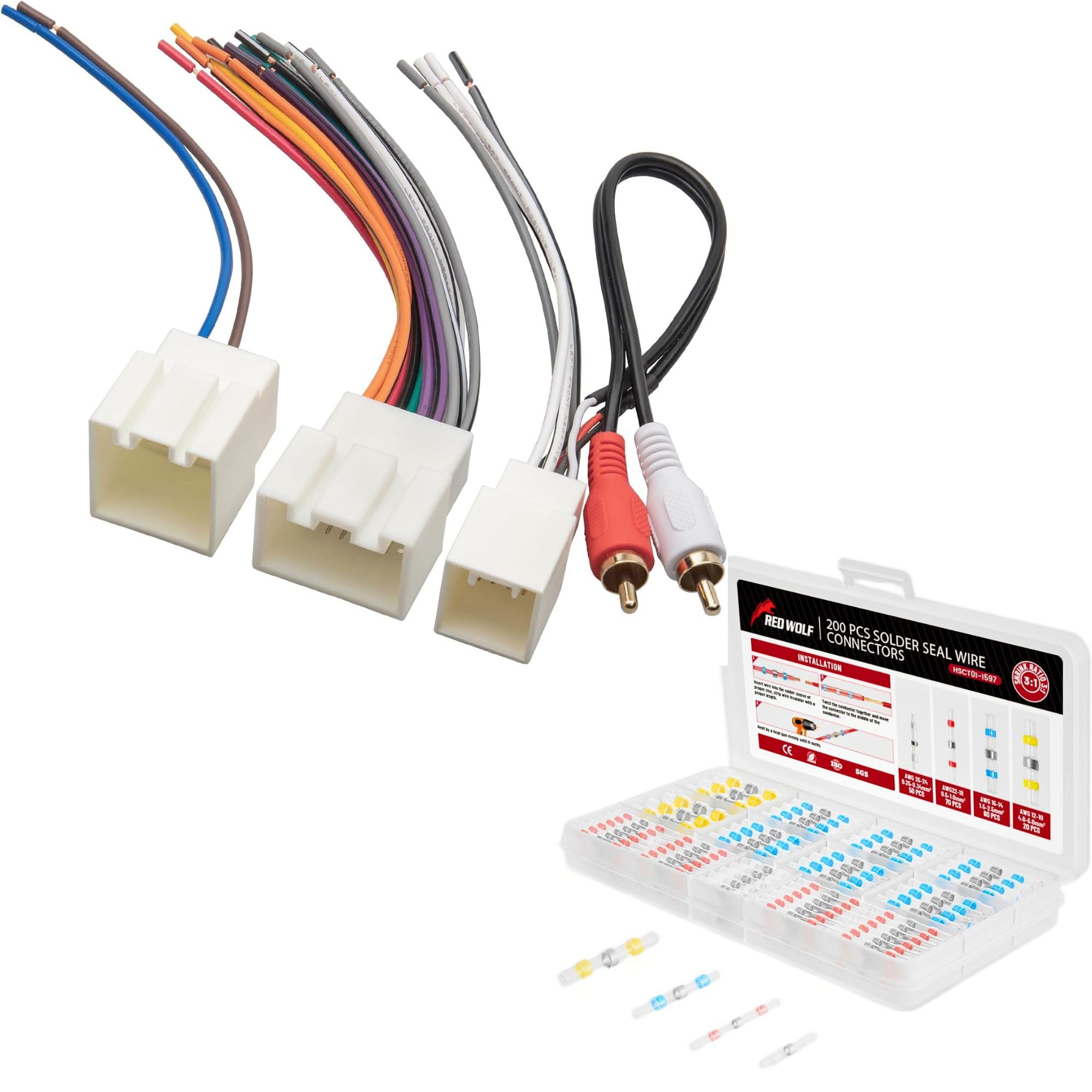 Amazon.com: RED WOLF Radio Harness w/RCA Plug for Ford 1998-2005 ...