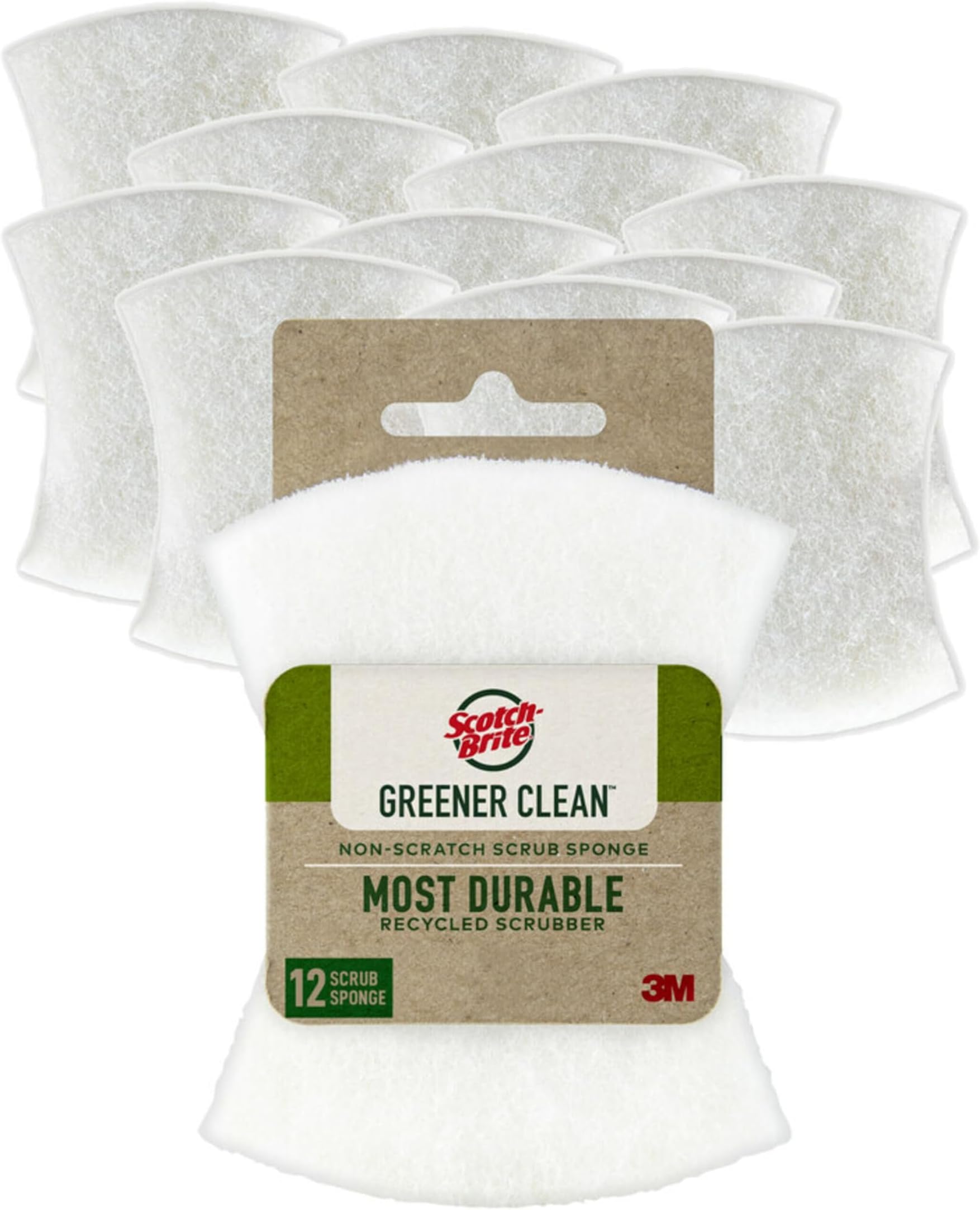 Amazon.com: Scotch-Brite Greener Clean Non-Scratch Scrub Sponge, Sponge ...
