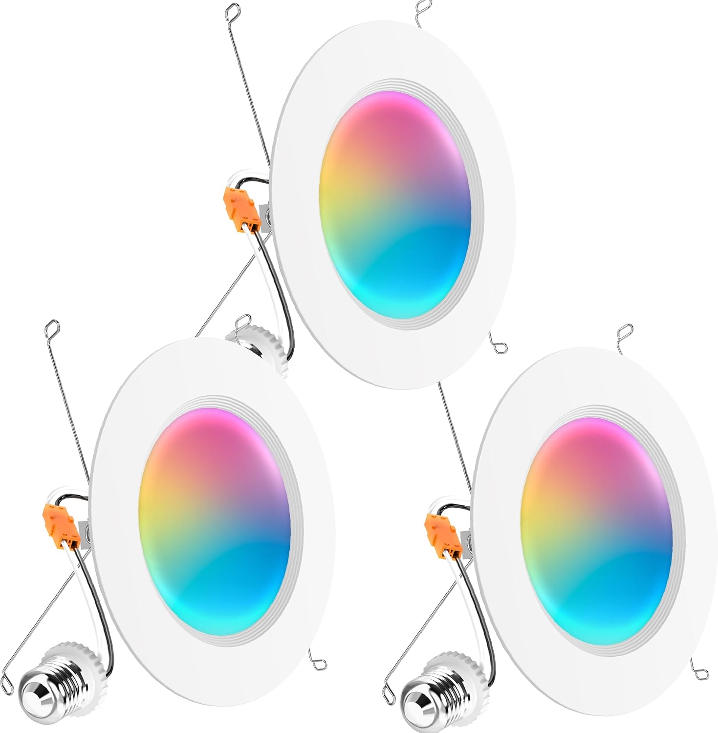 Sunco 3 Pack LED Recessed 6 Inch, Smart RGBW Color Changing Can Lights ...