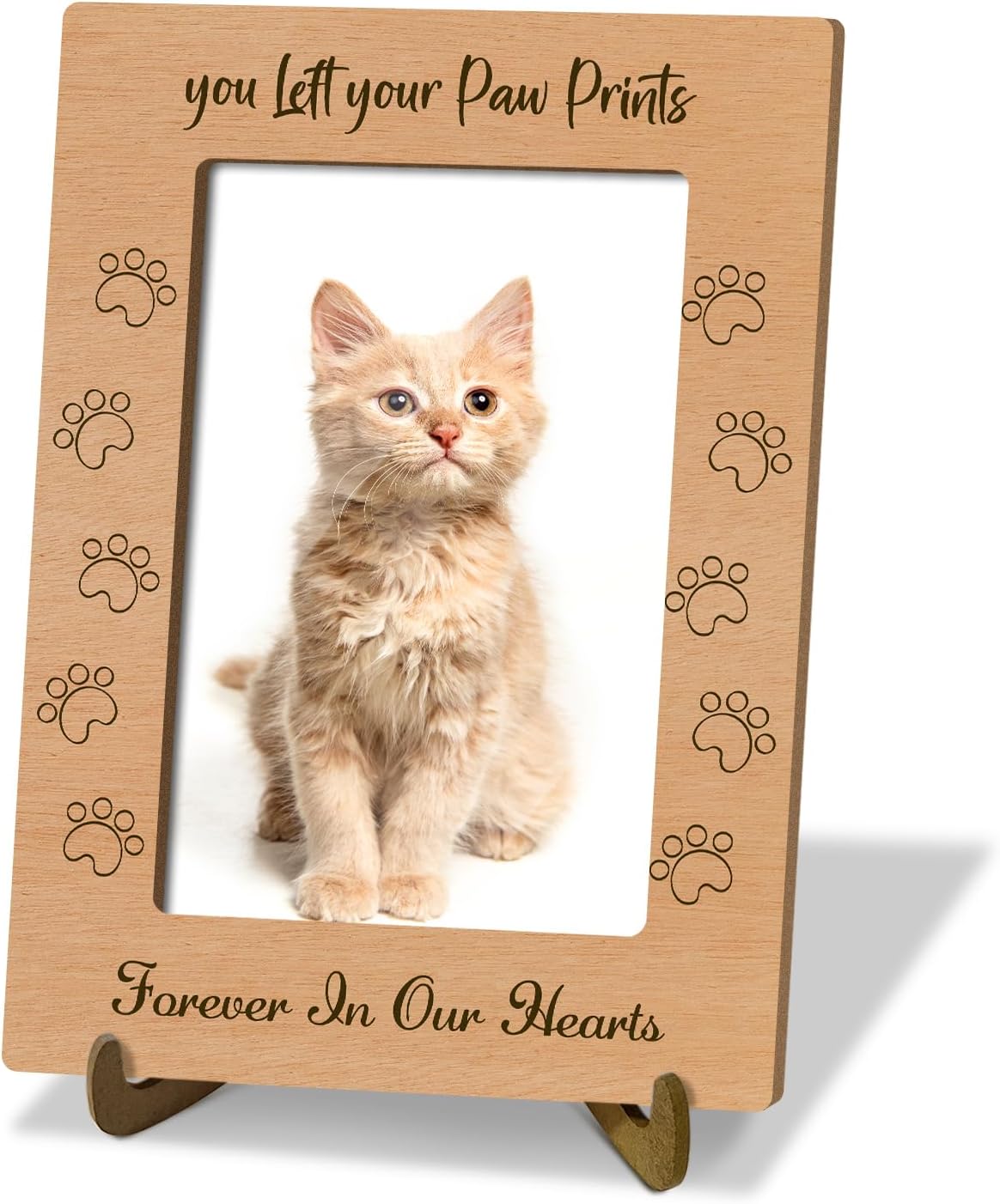 Amazon.com - Pet Memorial 8 x 5.5 Wood Tabletop Photo Frame with Stand ...