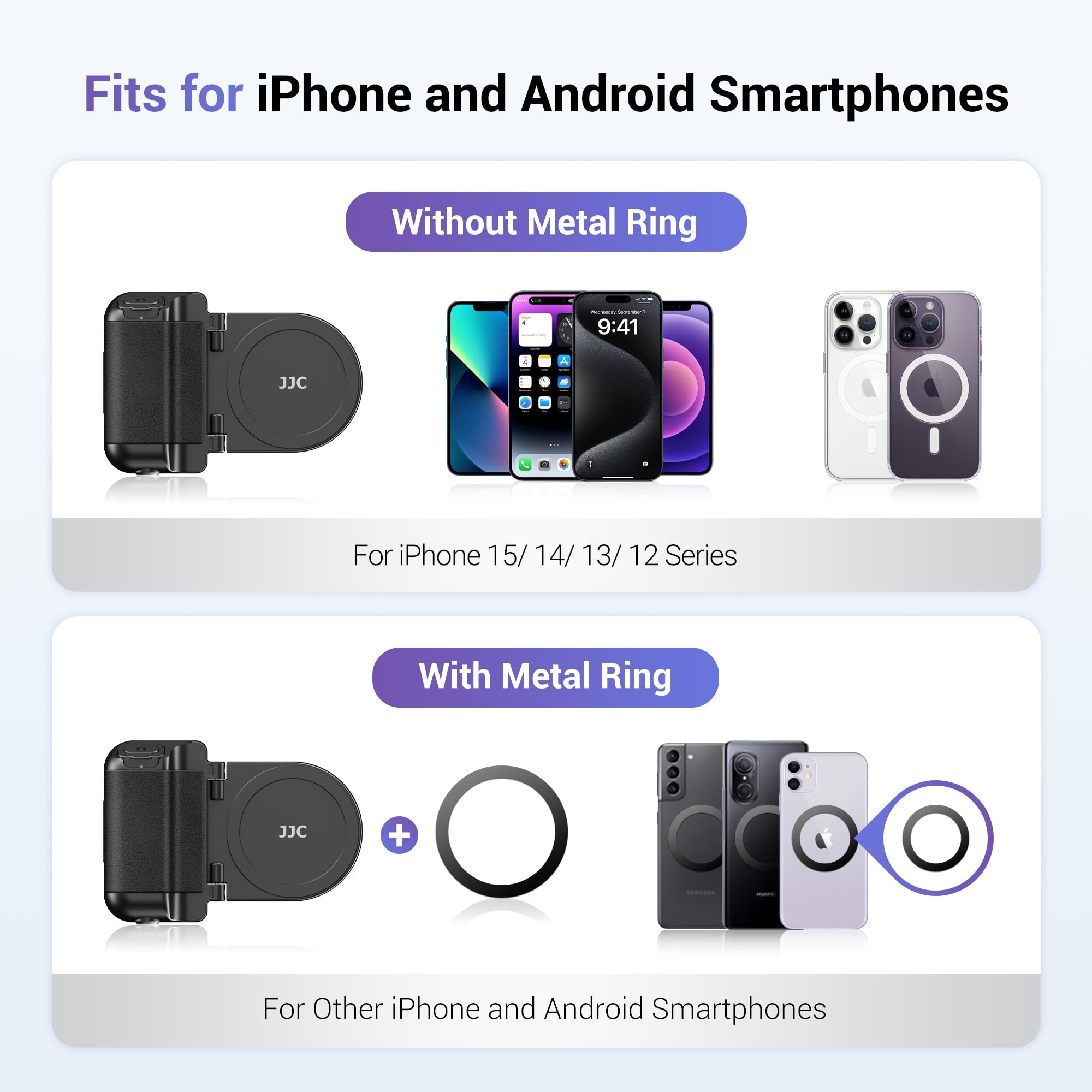 JJC Magnetic Phone Camera Grip Handle with Wireless Shutter Remote ...