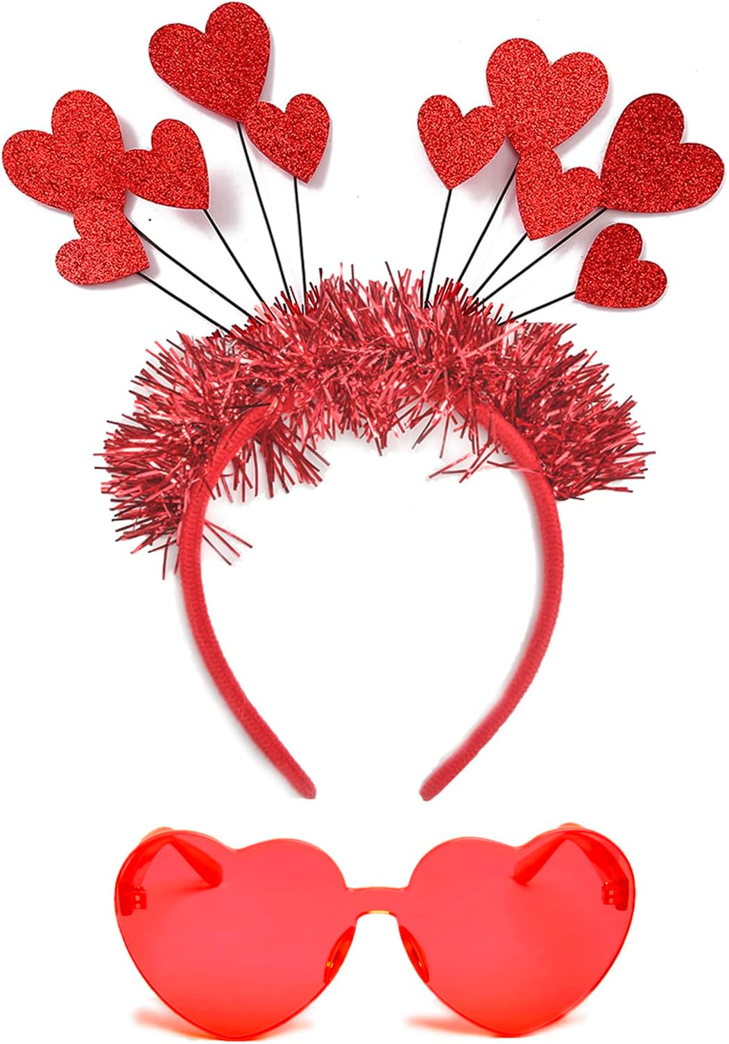 Amazon.com: 4 Pack Valentine's Day Heart Headband Halloween Red Cupid ...