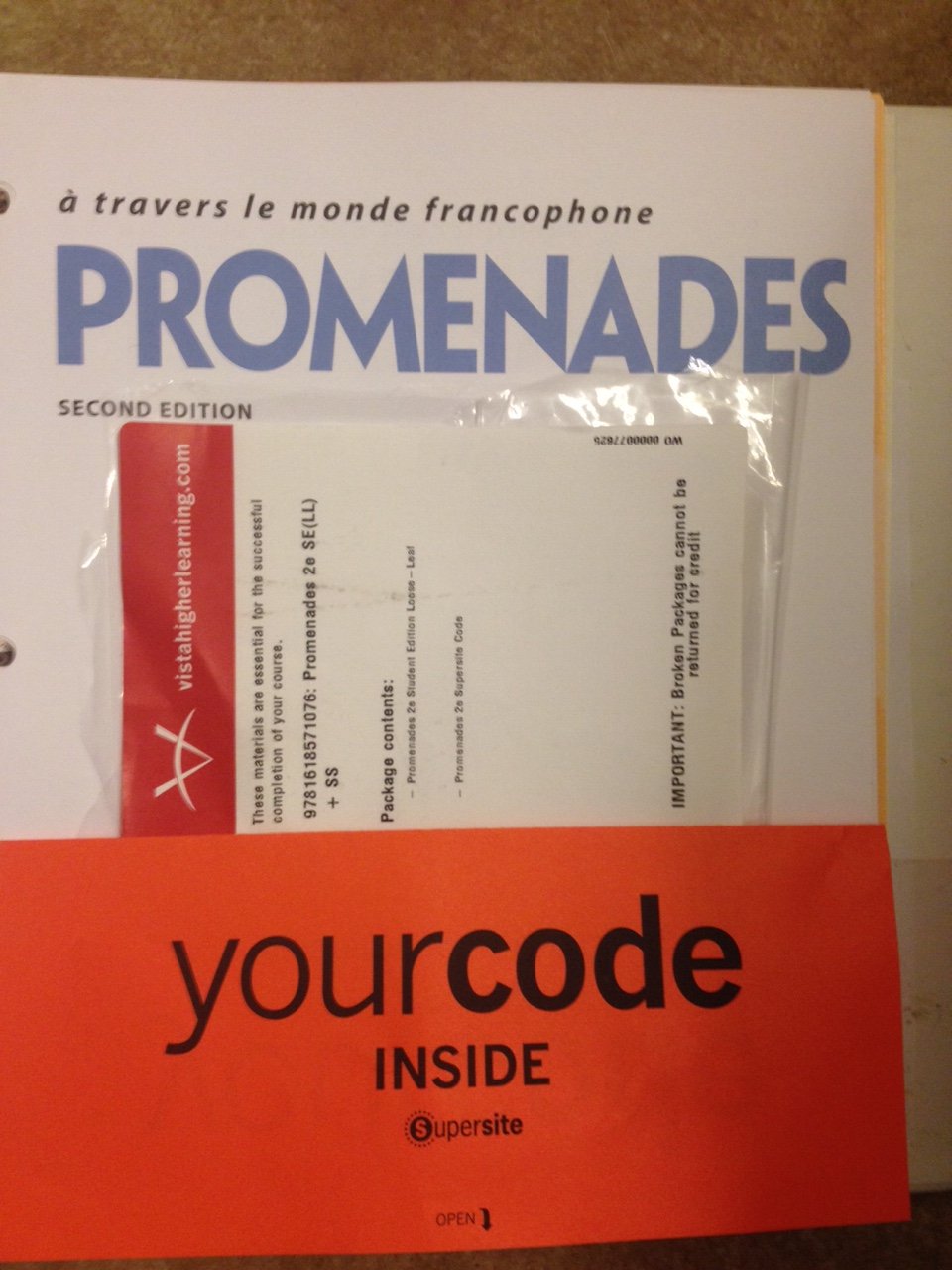 Promenades 2nd Looseleaf Textbook with Supersite Code: Vista Highter ...
