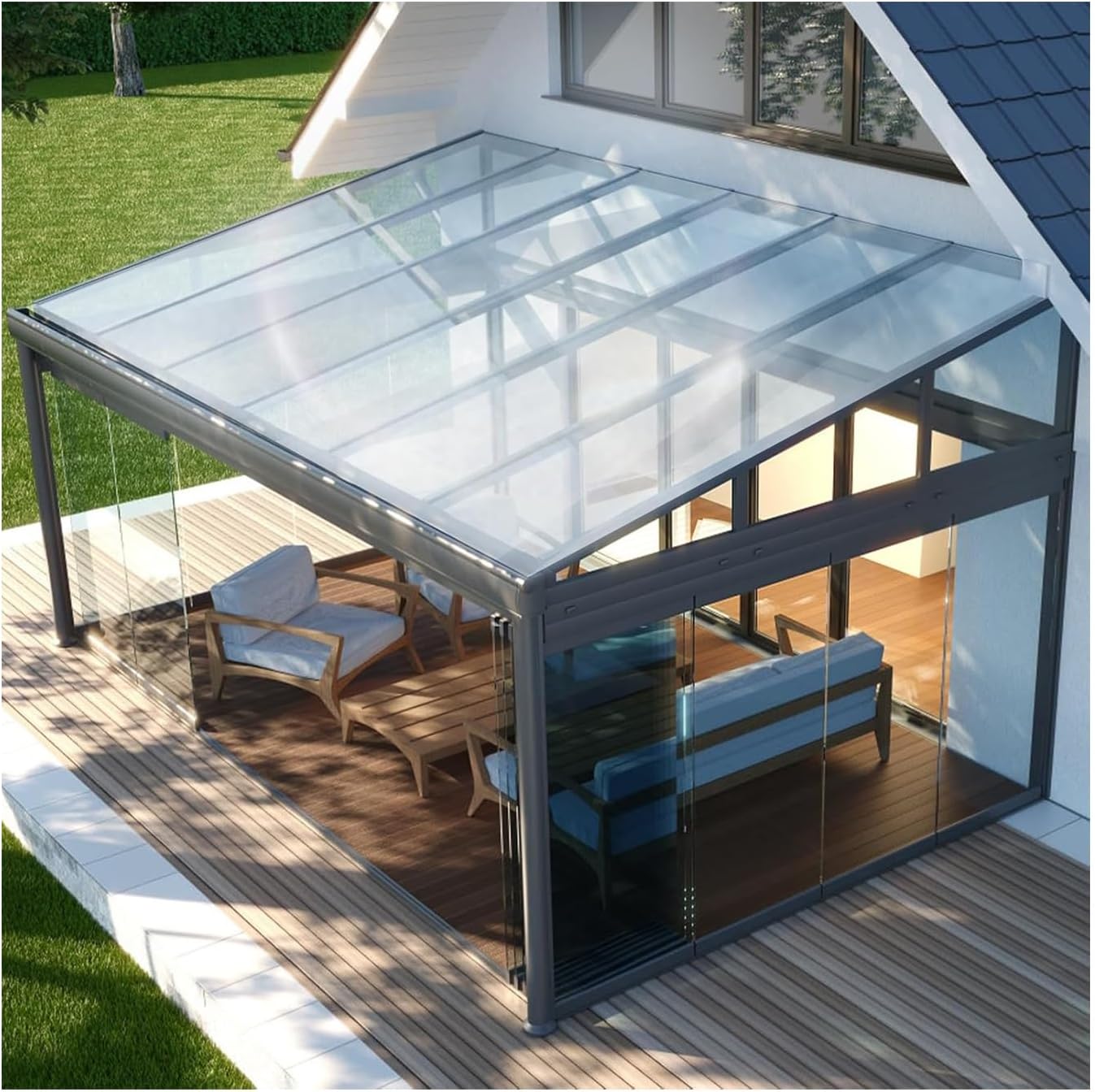 Amazon.com: Greenhouse Polycarbonate Panels, Roofing Canopy Cover ...