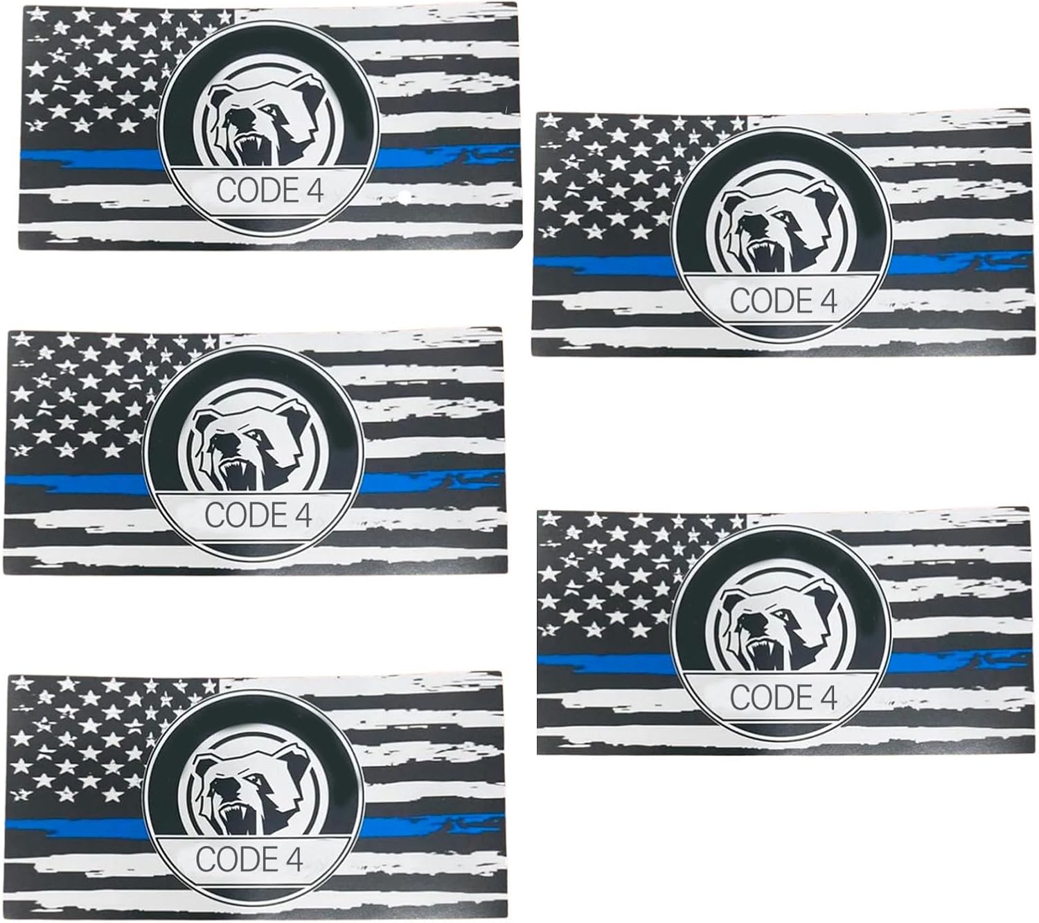 Amazon.com - Thin Blue Line Sticker Code 4, American Flag Thin Blue ...