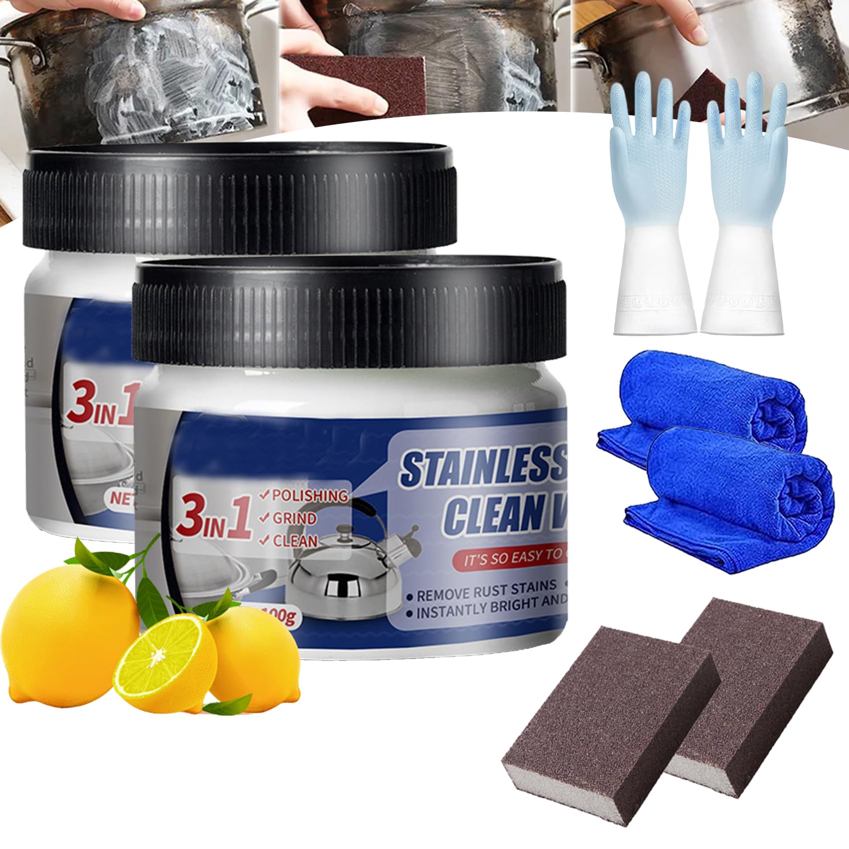 Amazon.com: Qsrsjcq Stainless Steel Clean Wax, Magical Nano-Technology ...