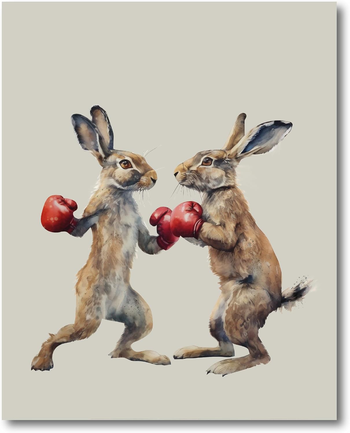 Designed By Lorna Watercolour Boxing Hares Country Wall Art Print ...