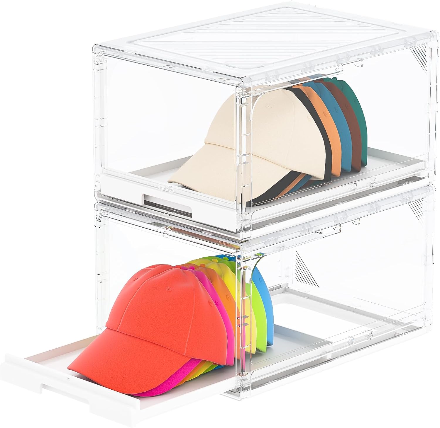Amazon.com - Henyol 2 Pack Hat Organizer Box, Clear Cap Holder Box with ...
