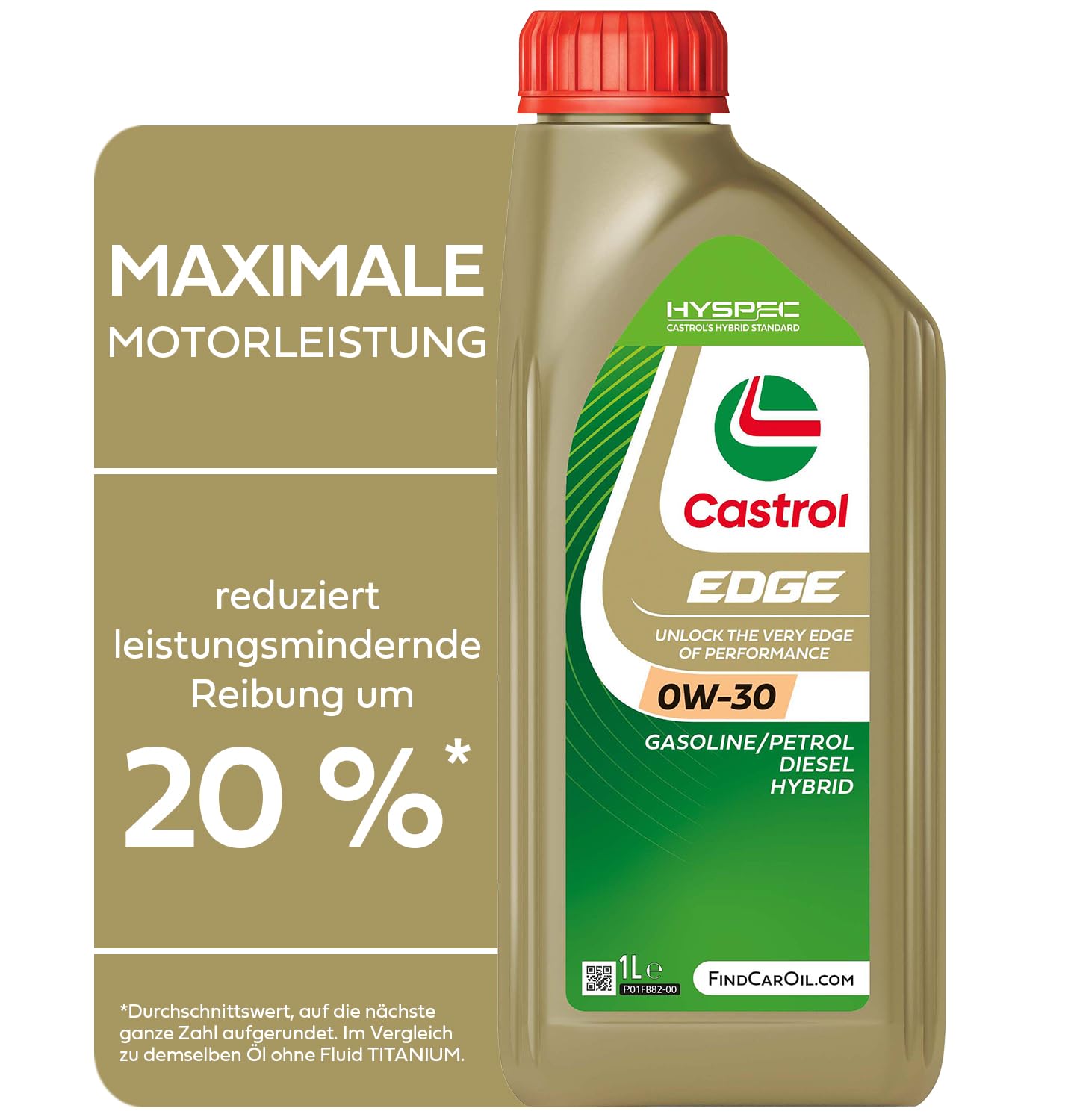 Castrol EDGE 0W-30 Motoröl, 1L, Gold : Amazon.de: Auto & Motorrad