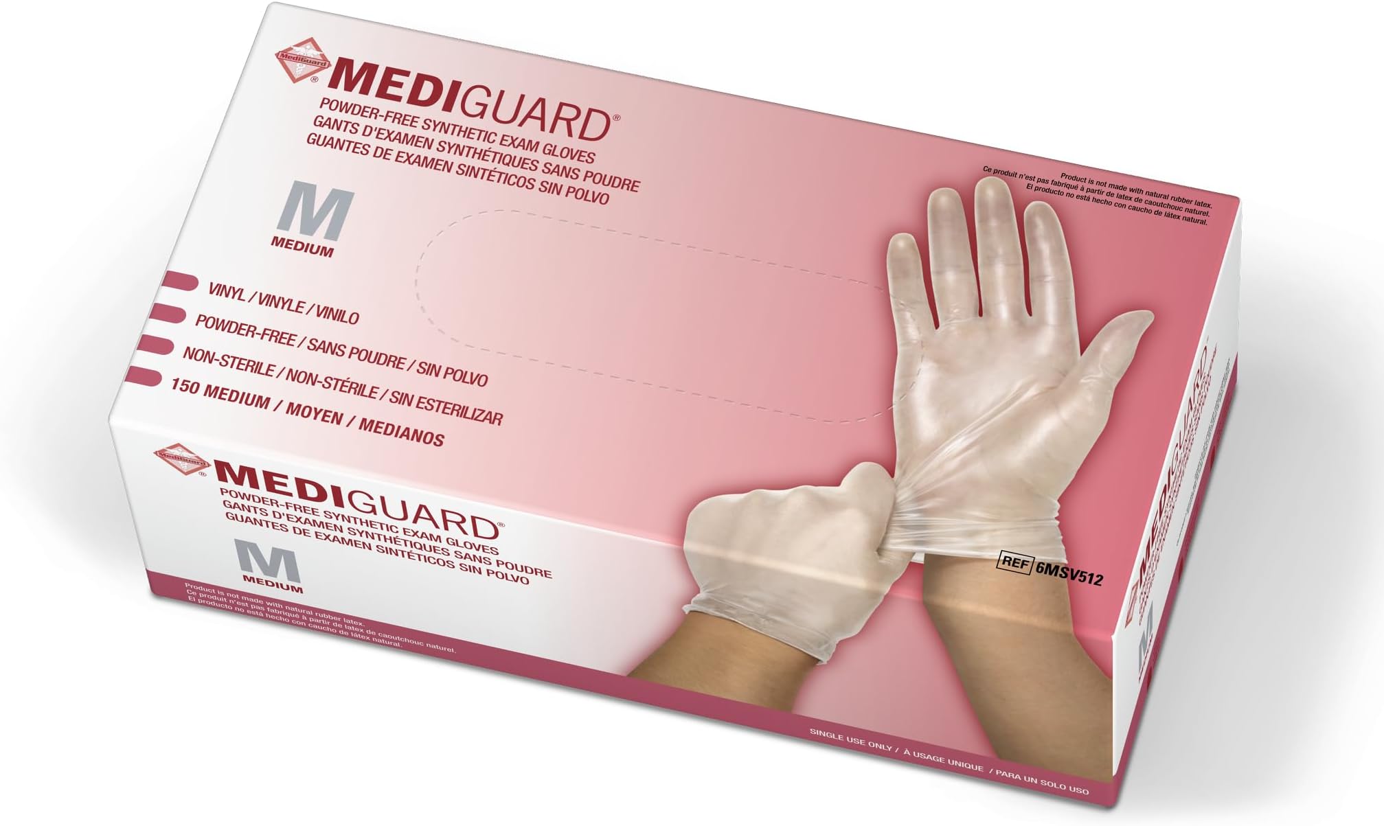 Amazon.com: Medline MediGuard Vinyl Exam Gloves, 150 Count, Medium ...
