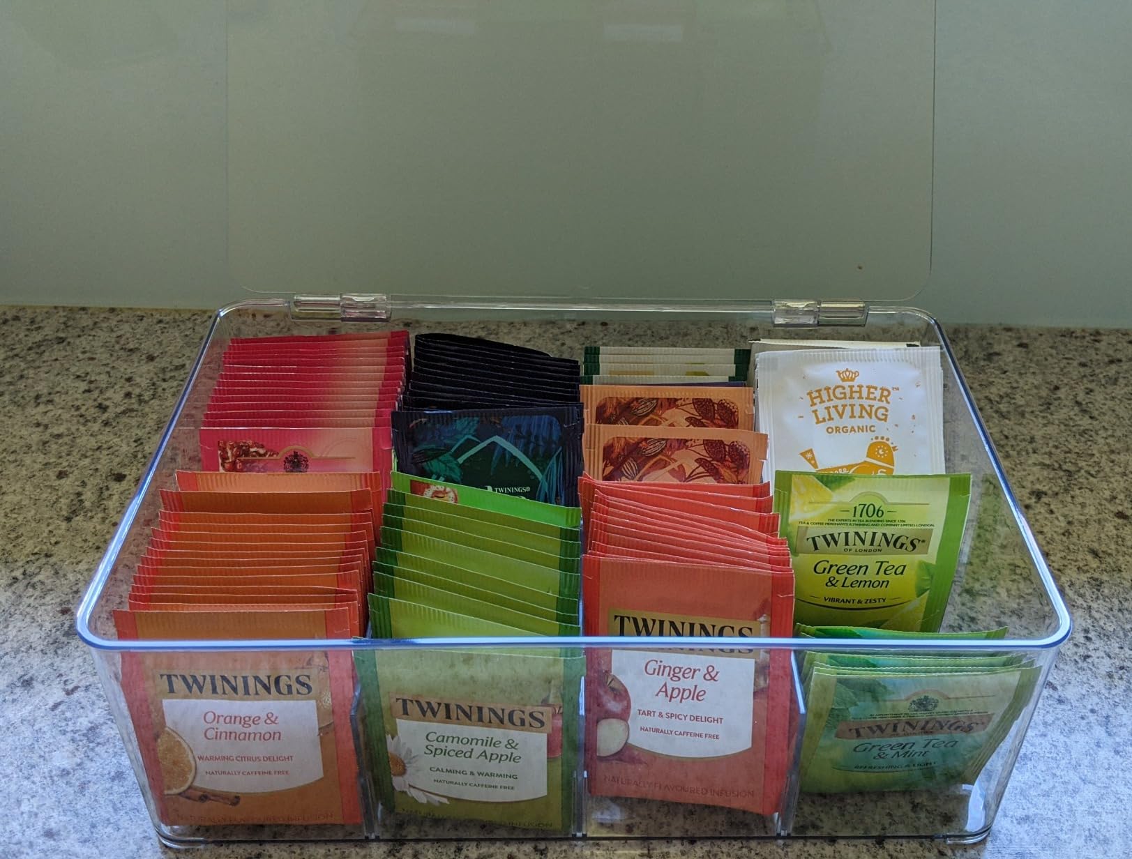 2 Pack Tea Bag Organiser & Storage Box | Stackable Tea Bag Organizer ...