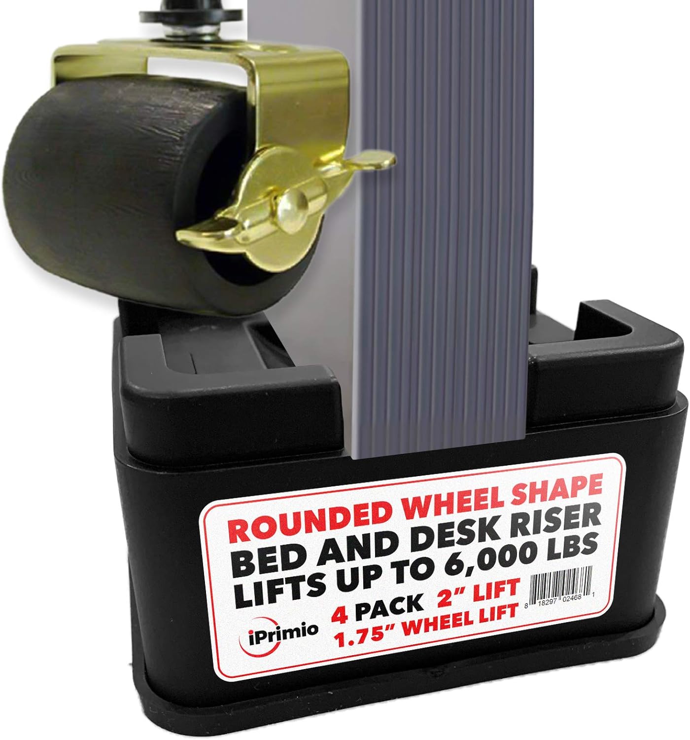 Stackable Bed and Side of Desk Riser - Rounded Wheel Design and Desk ...