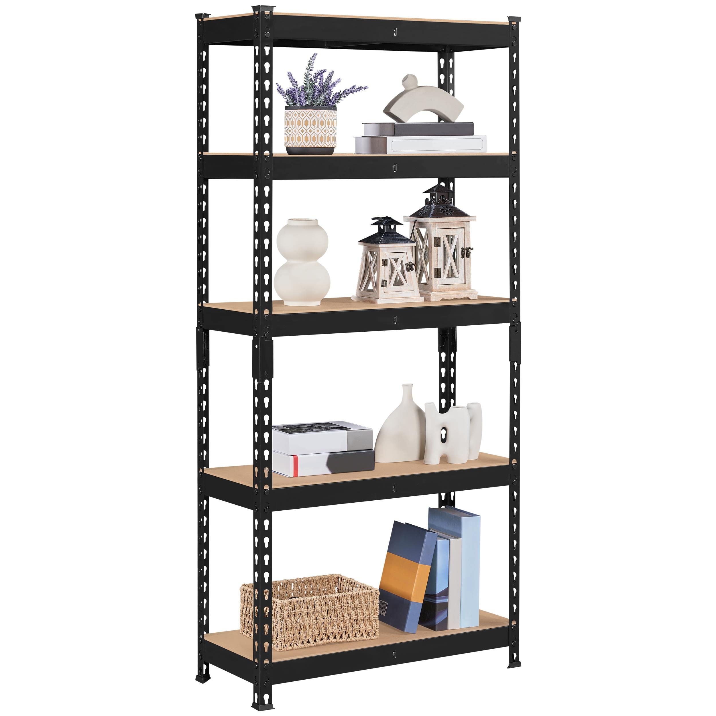 Amazon.com: Yaheetech Storage Shelves 5 Tier Garage Shelving Heavy Duty ...