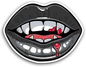 Amazon.com - 2 (Pieces) 3" and 5" Vampire Lips Sticker, Waterproof ...