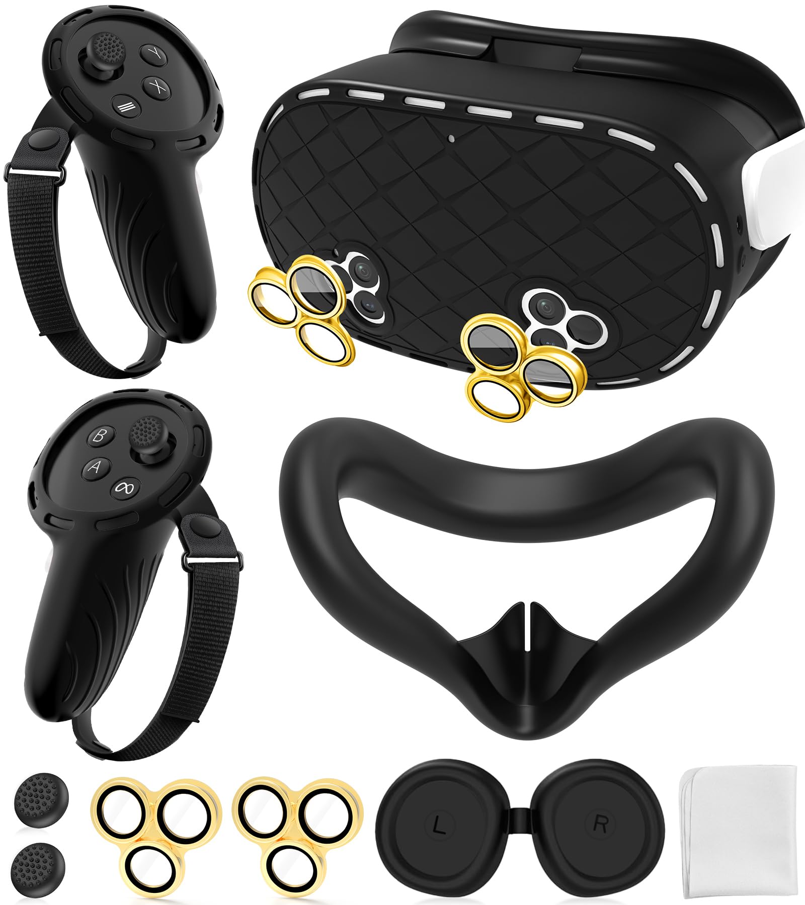 Amazon.com: Silicone Cover Set Compatible with Meta/Oculus Quest 3s ...