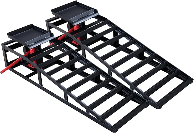 Amazon.com: 2 Pack Hydraulic Auto Ramps 5T 11000lbs, Car Service Ramp ...