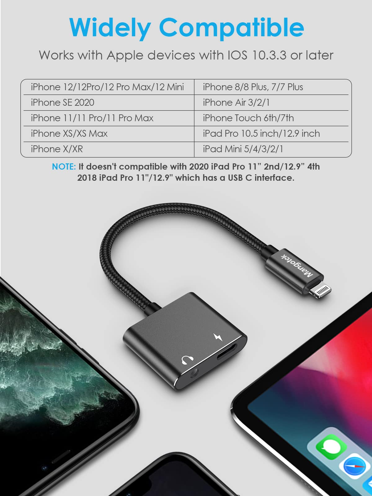 Snapklik.com : Lightning Auxiliary Splitter, MFi Certified, Supports Hi ...