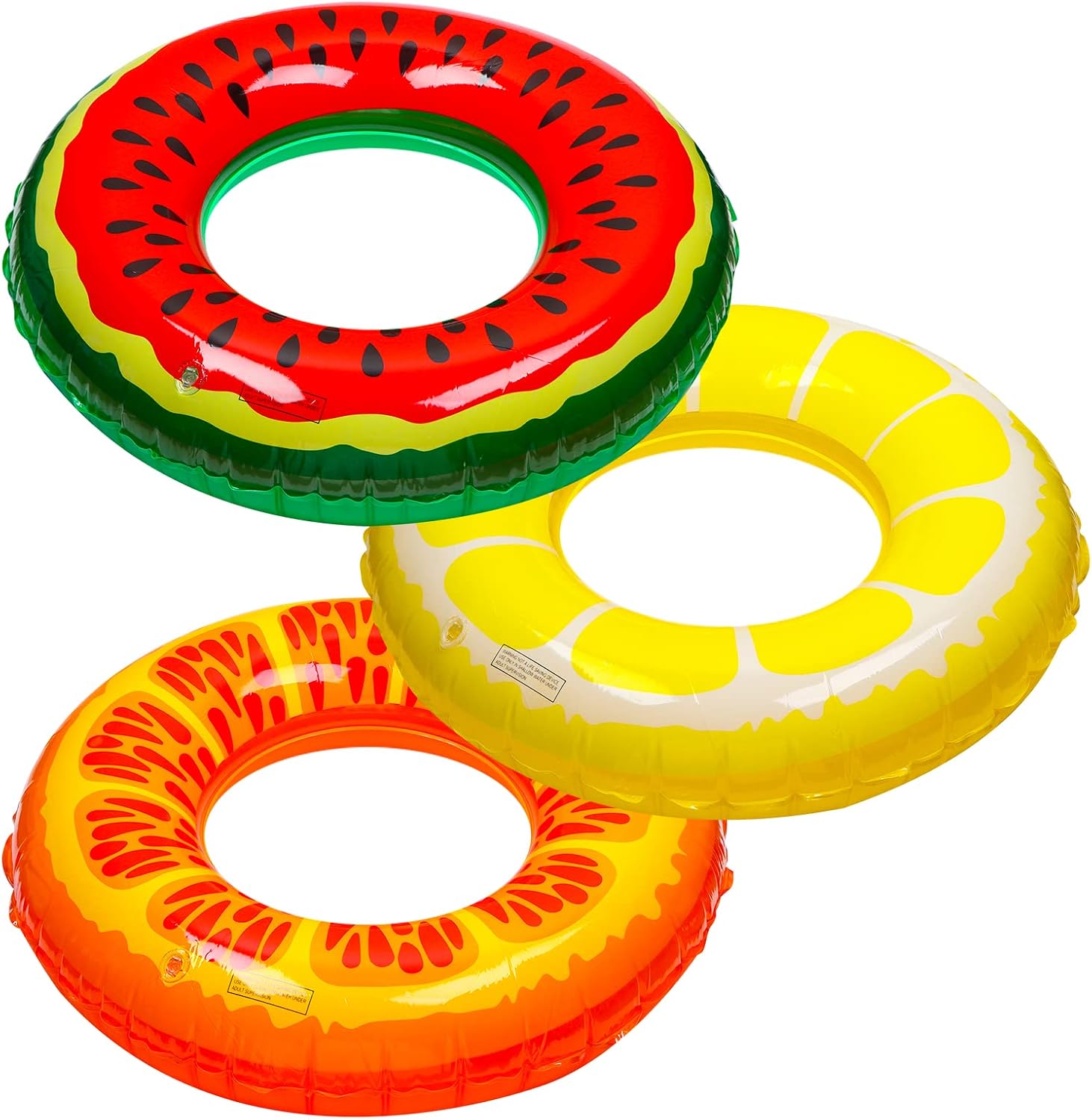 3 Pack Inflatable Pool Floats Fruit Swim Tubes Rings, Big Beach ...