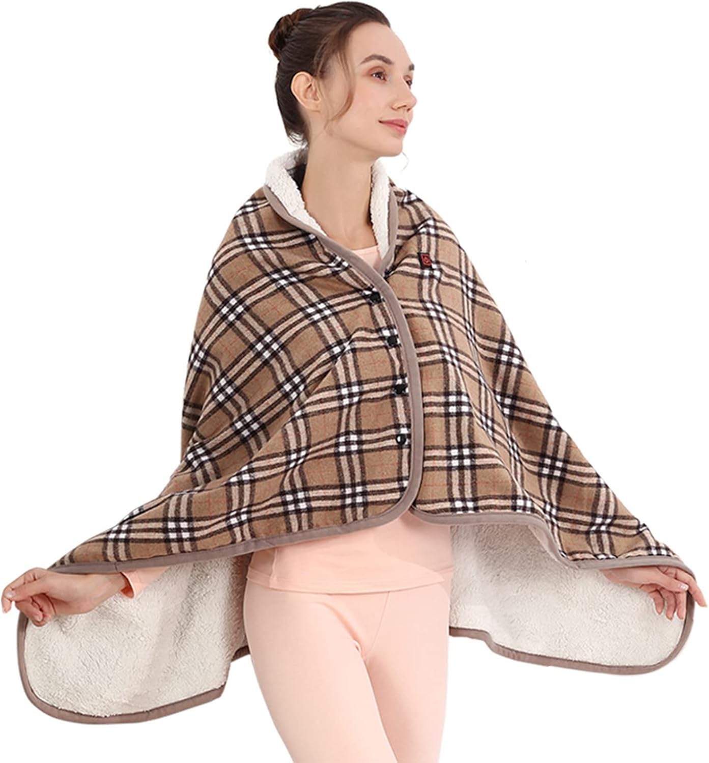 Amazon.com: Electric Heated Throw Blanket, Fleece Heated Wrap Shawl ...