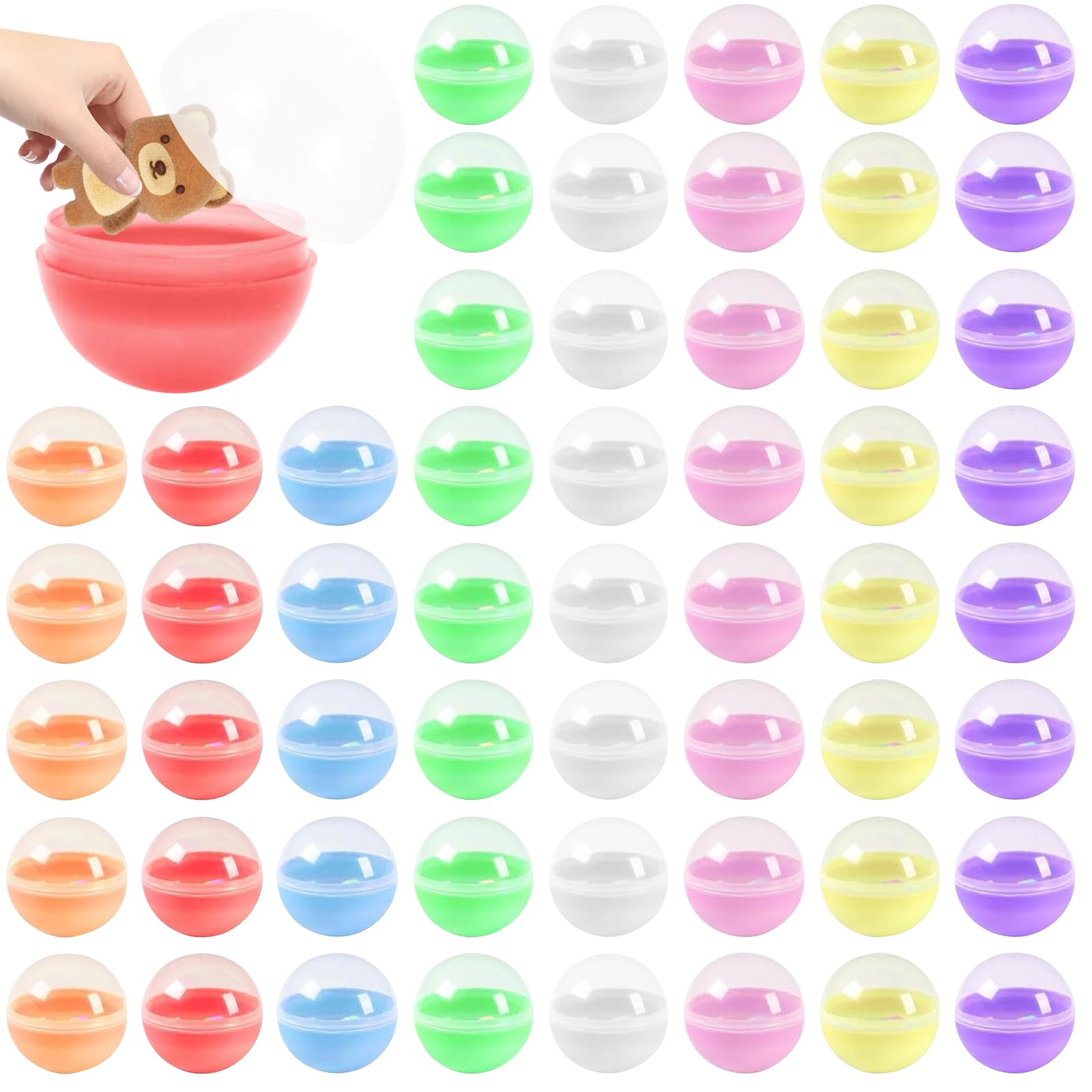 CHmiss 100 Pieces Transparent Openable Balls, Lottery Bingo Balls ...