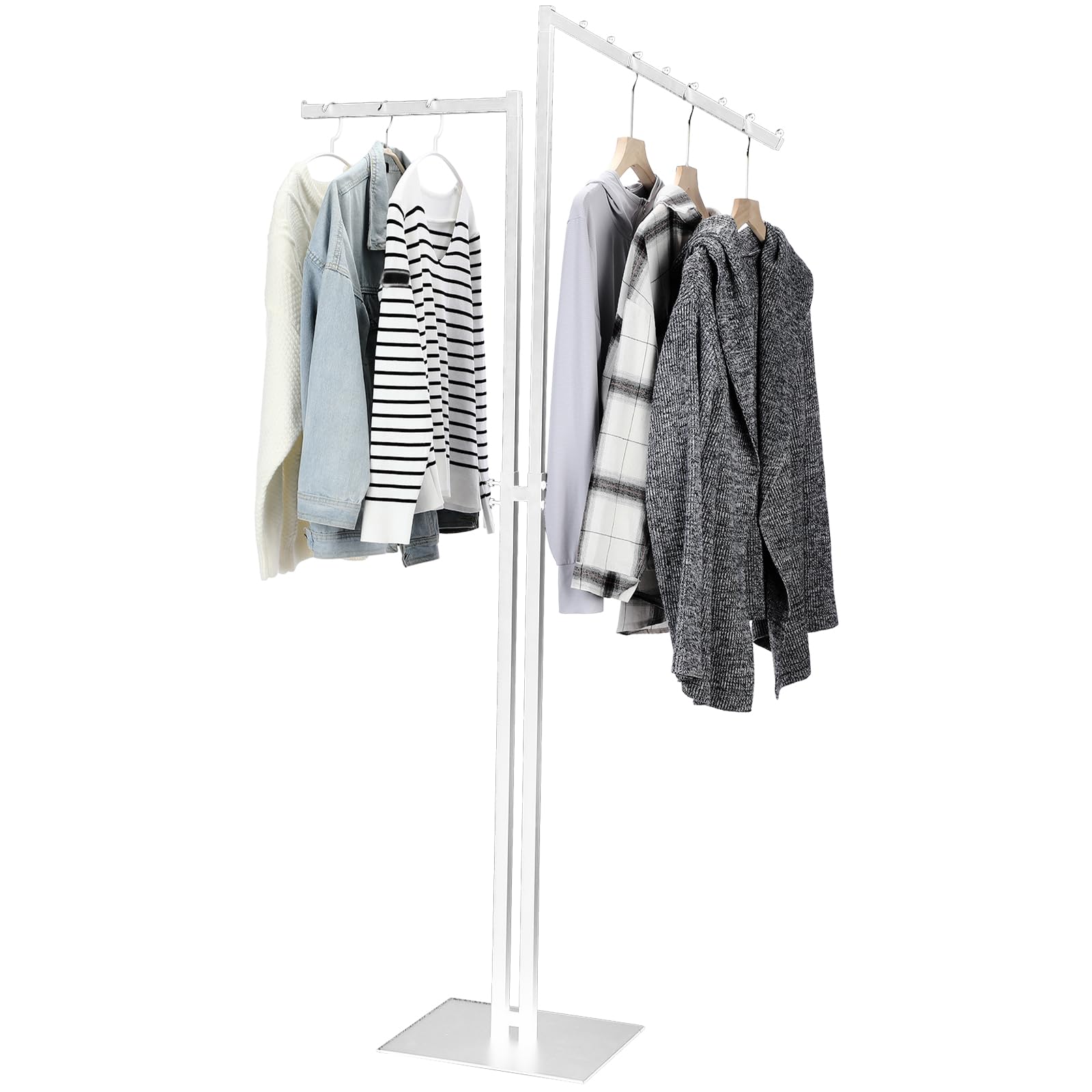 Amazon.com: Ripeng 2 Way Clothing Rack with Straight and Slant Arms ...