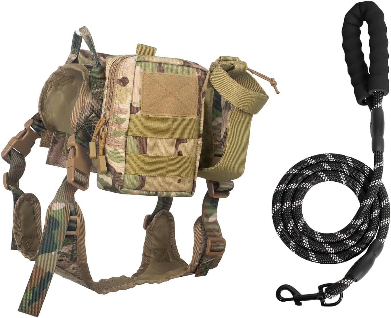 Amazon.com : Kitgo Tactical Dog Harness with Pouches, Dog Vest Harness ...