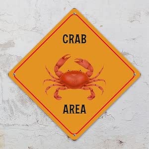 Amazon.com : LITTLEGROVE SEEDS Crab Crossing Xing Sign Beware of Crab ...