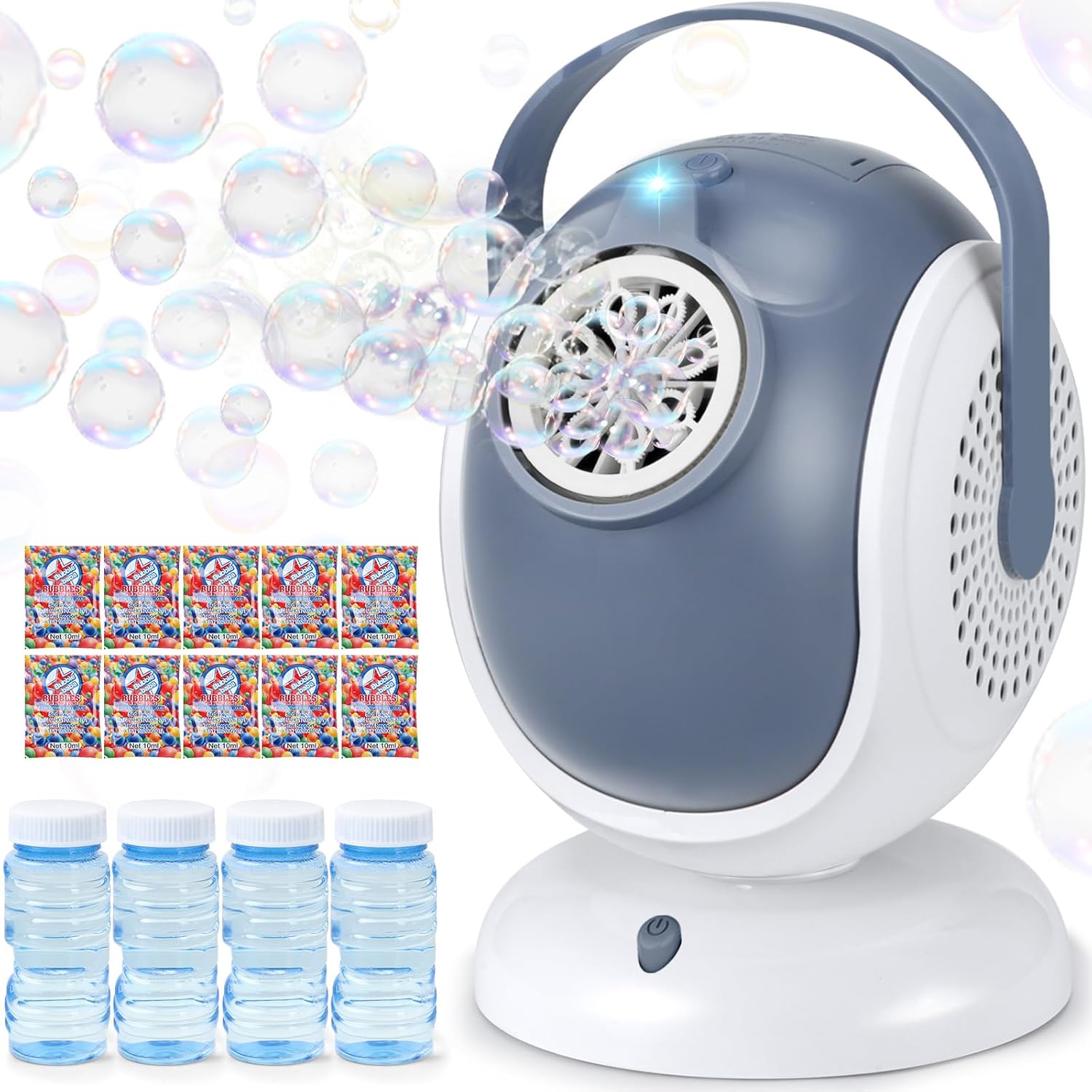Amazon.com: Britik Bubble Machine for Kids: Automatic Bubble Blower 60° 360° Auto Rotatable ...