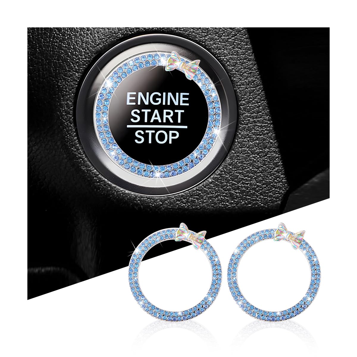 Amazon.com: Mandark 2PCS Bling Car Engine Start Button Cover Stickers ...