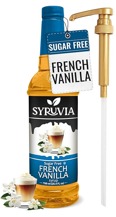 Amazon.com: Syruvia Sugar Free Coffee Syrup, French Vanilla Flavored ...