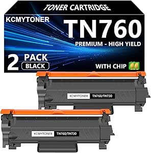 Amazon.com: KCMYTONER TN760 Toner Cartridge Replacement Compatible for Brother TN-760 TN-730 ...
