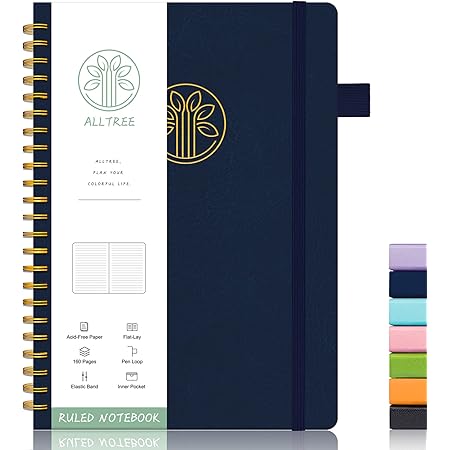 Amazon.com : Lined Journal Notebook, Spiral Notebook, A5 Medium ...