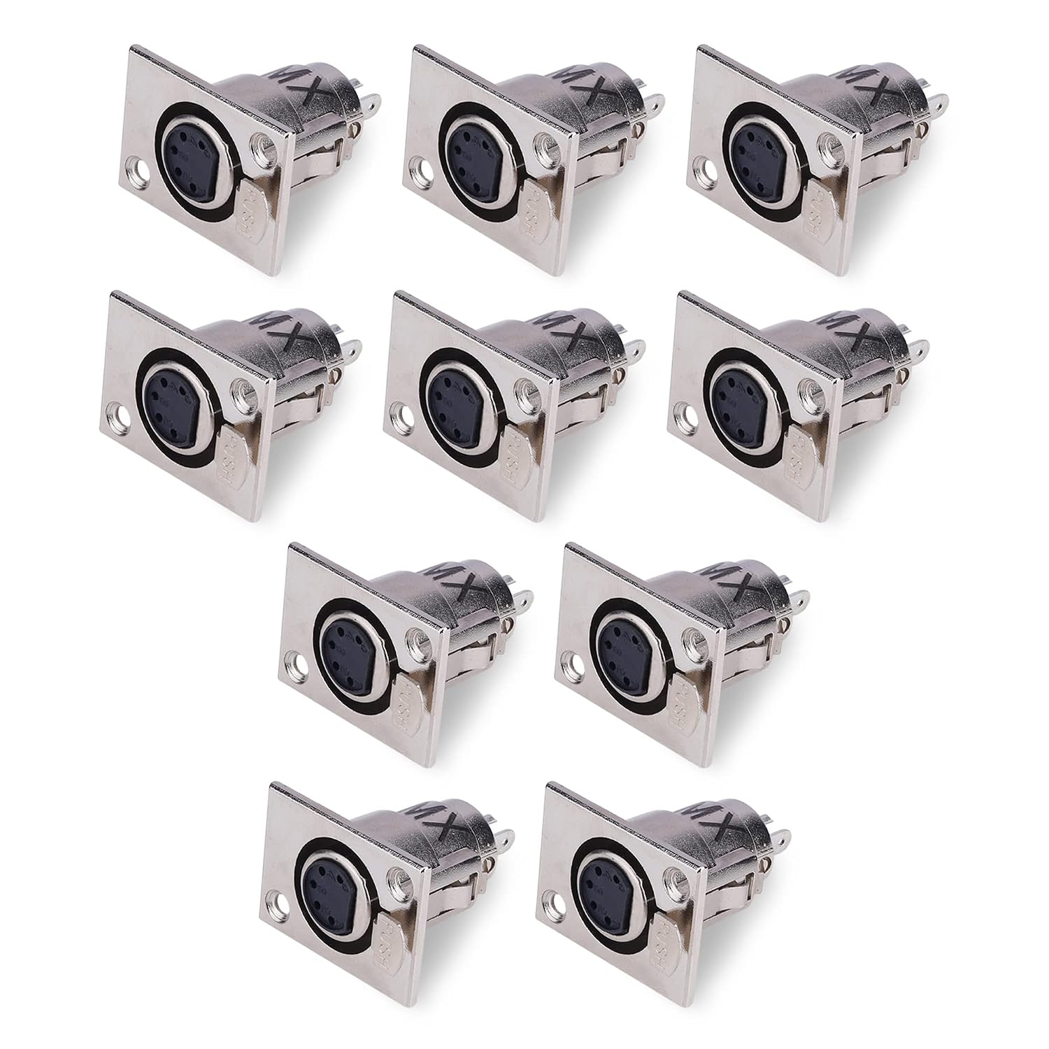 MX 5 Pin Mic Female Connector XLR Panel Mounting Made of Pure Copper ...