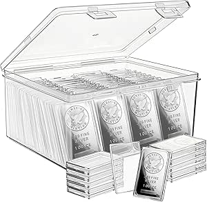 Amazon.com : Jucoan 50 Pack 1 oz Silver Bar Holder Case, Clear Acrylic ...