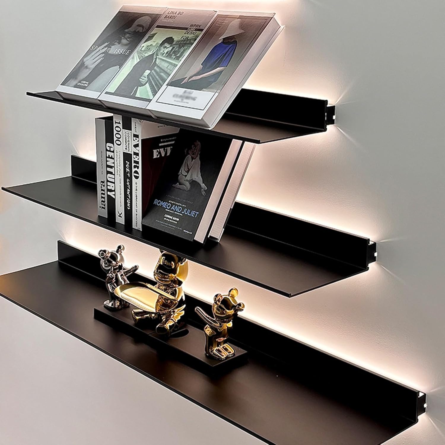 Amazon.com: Yclty Floating Shelves for Wall, Aluminum Alloy Wall Shelf ...