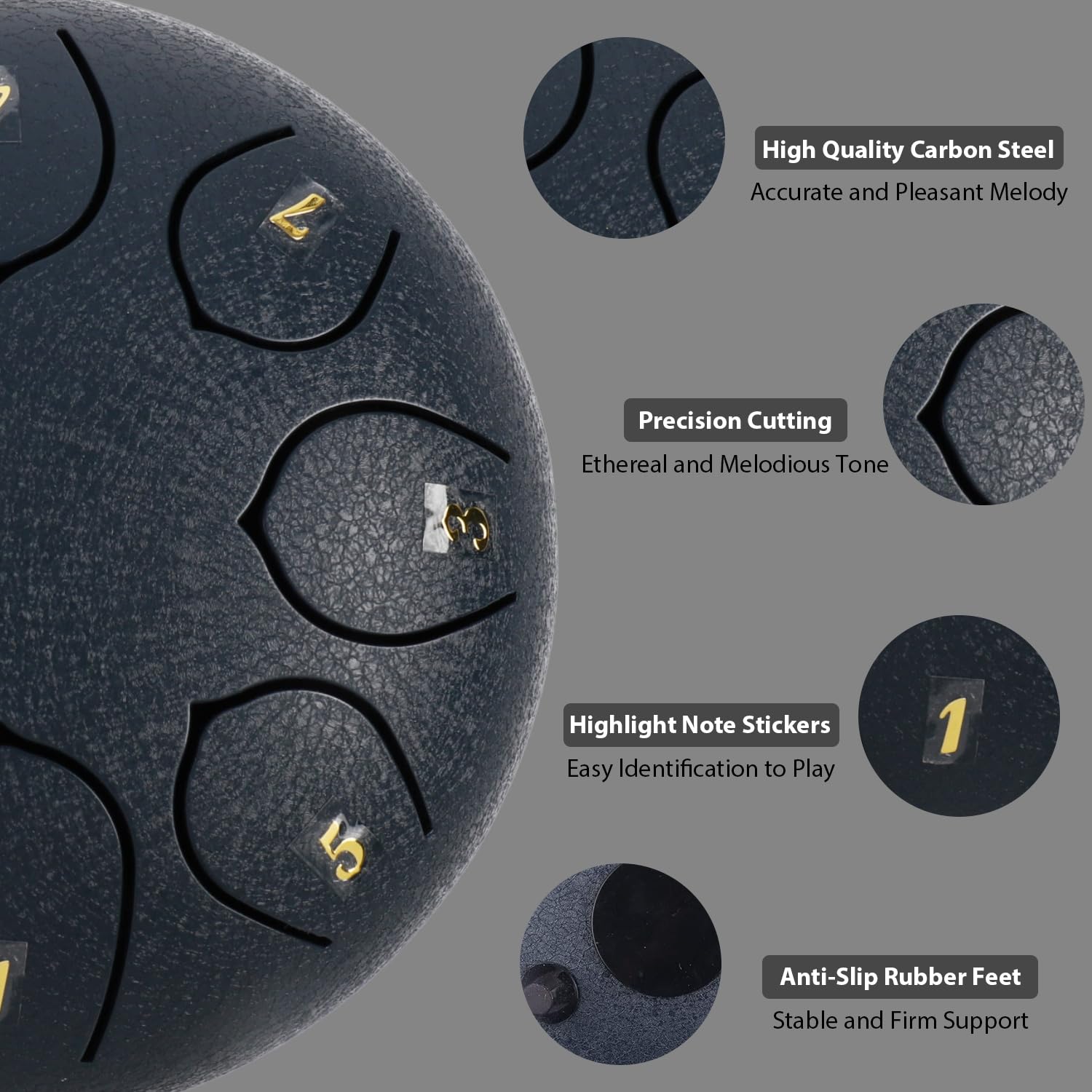 Snapklik.com : Eavnbaek Rain Chime Drum - 8 Note 6 Inch Rain Drum For ...
