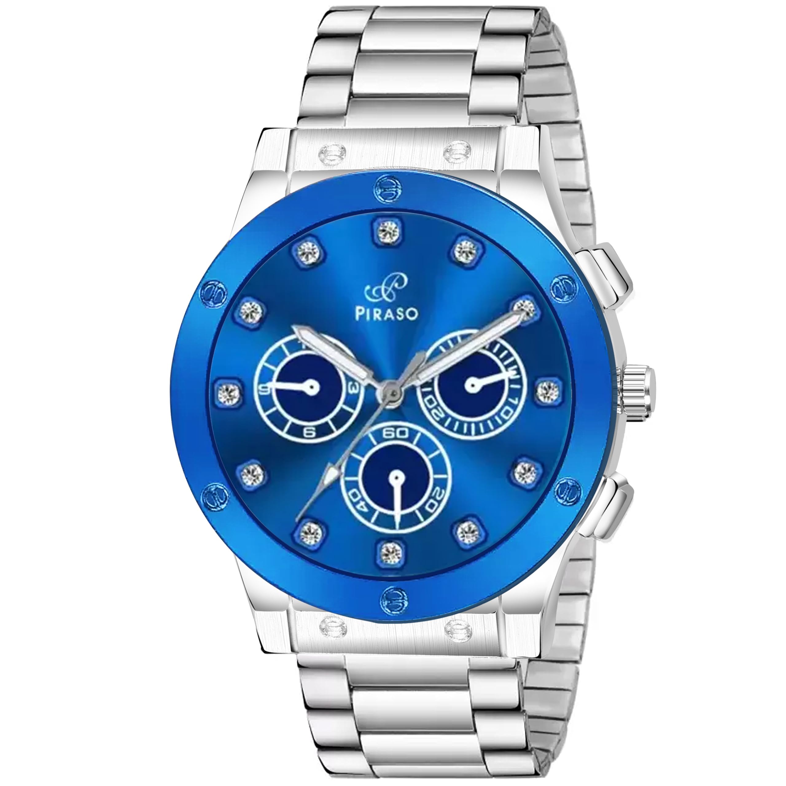 Buy PIRASO Premium Blue DIAL & Silver Chain Analog Watch for Men at ...